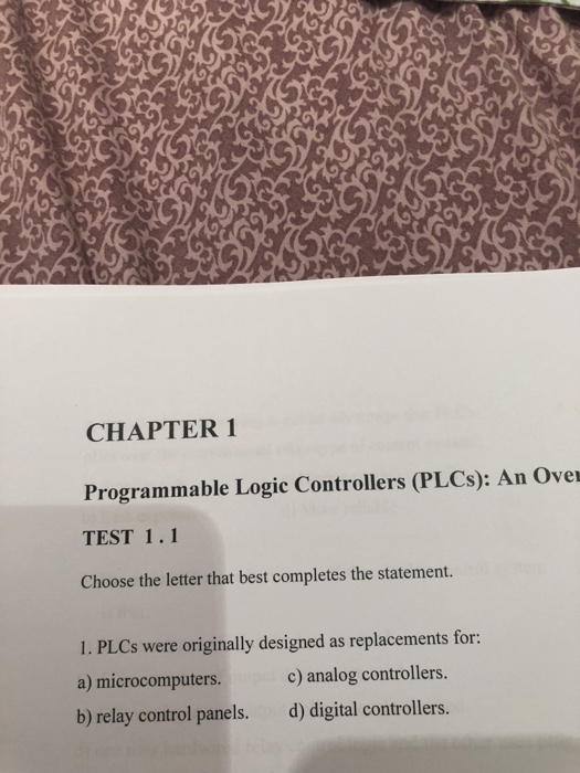 Solved CHAPTER 1 Programmable Logic Controllers (PLCs): An | Chegg.com