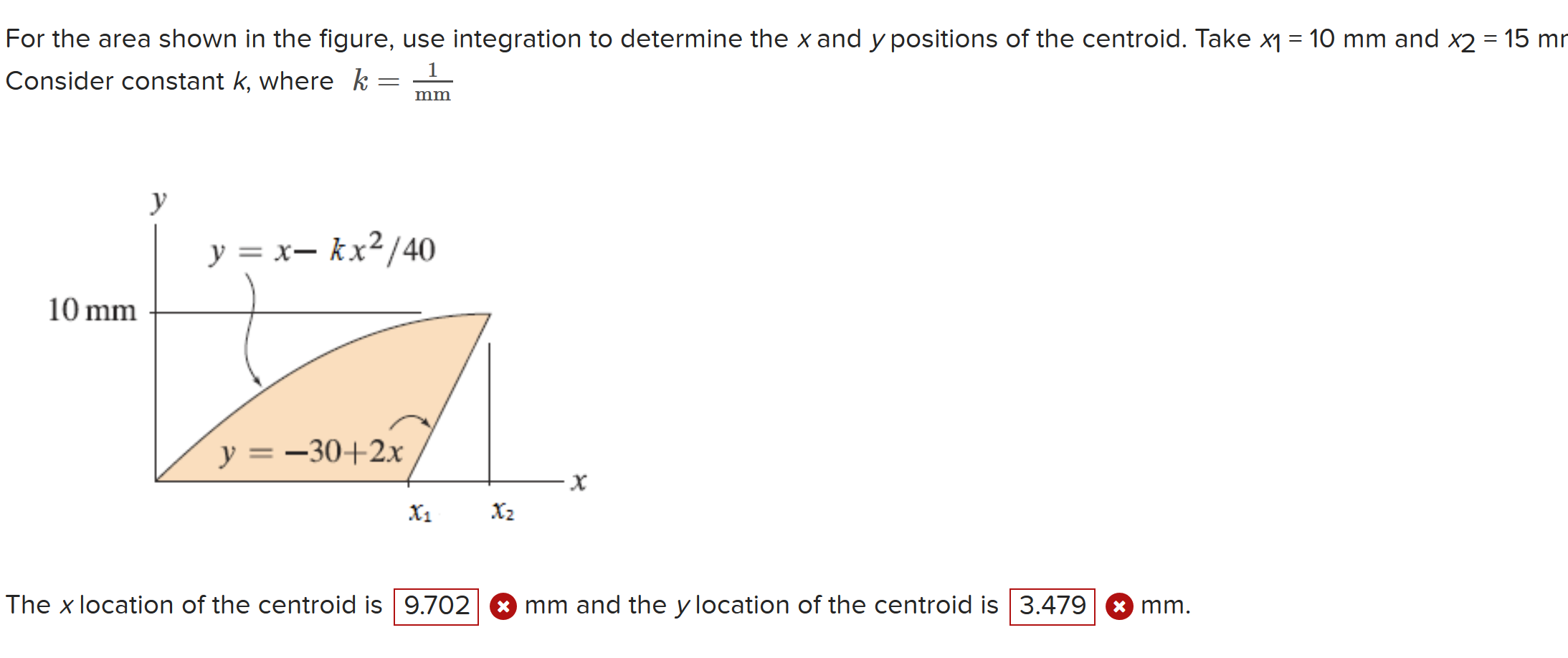 Solved For the area shown in the figure, use integration to | Chegg.com