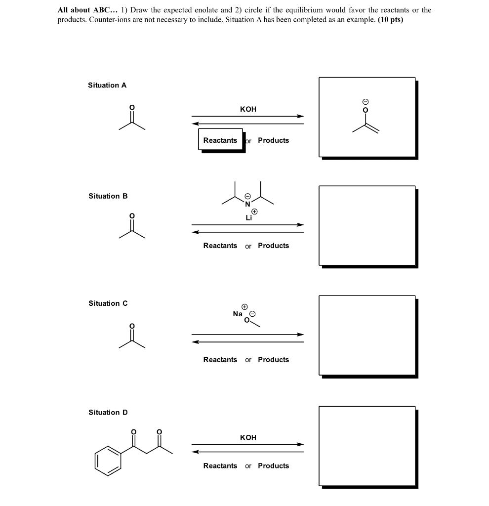 Solved All about ABC... 1) Draw the expected enolate and 2) | Chegg.com
