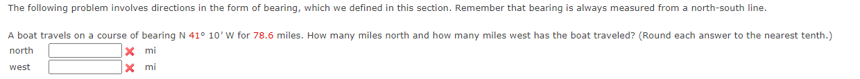 Solved The following problem involves directions in the form | Chegg.com