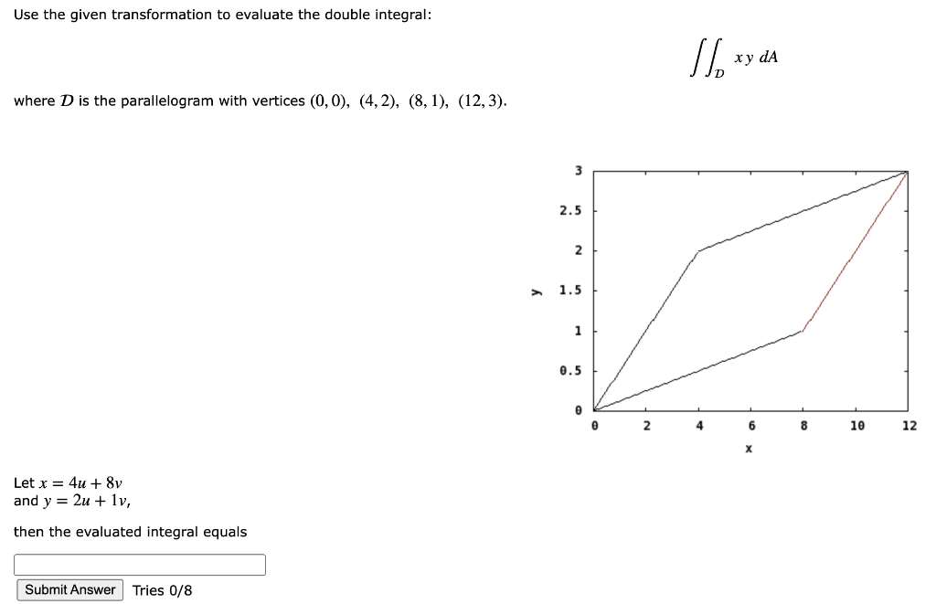 Solved Use the given transformation to evaluate the double | Chegg.com