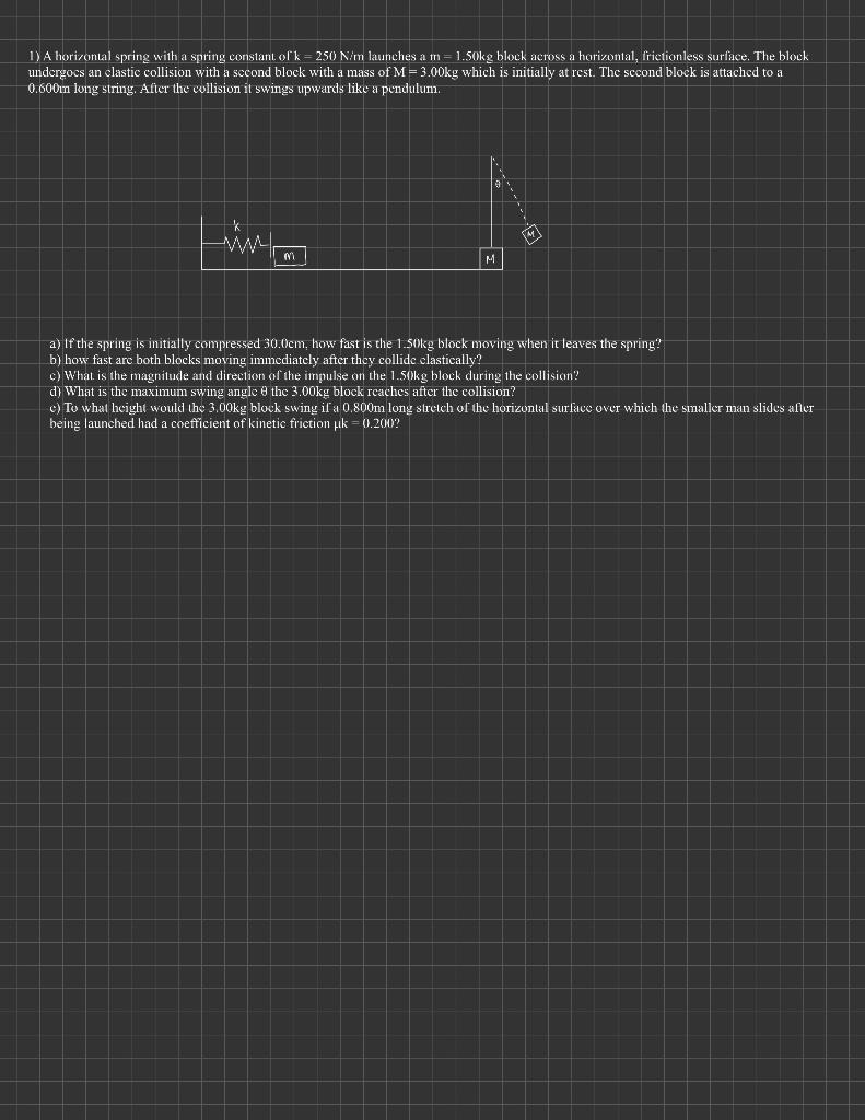 Solved A horizontal spring with a spring constant of | Chegg.com