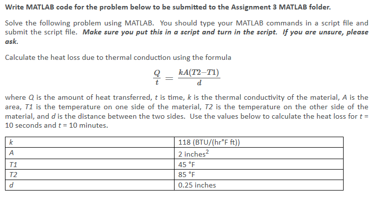 Solved Write MATLAB code for the problem below to be | Chegg.com