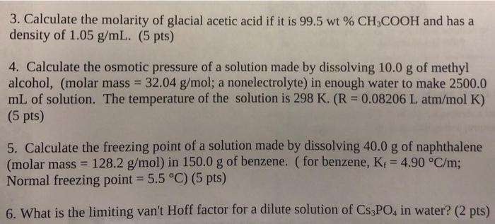 Glacial Acetic Acid Molarity