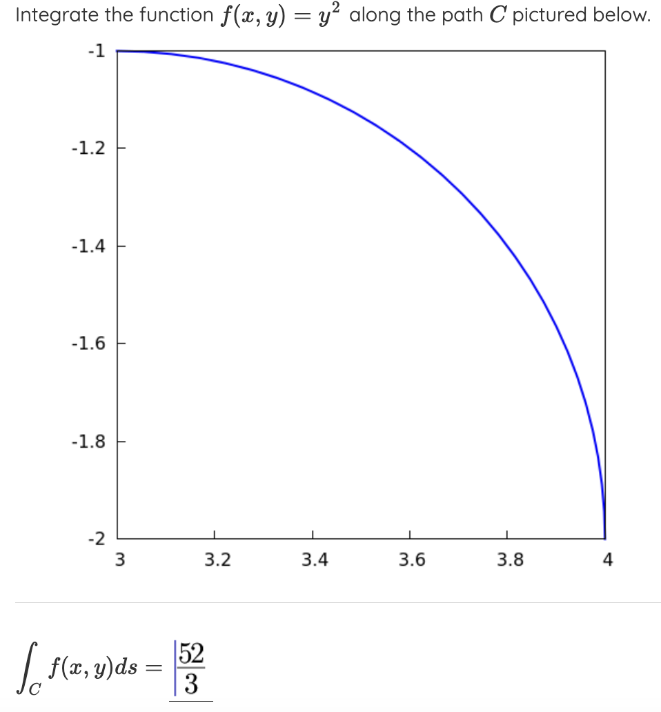 Solved Integrate The Function F X Y Y2 Along The Path C