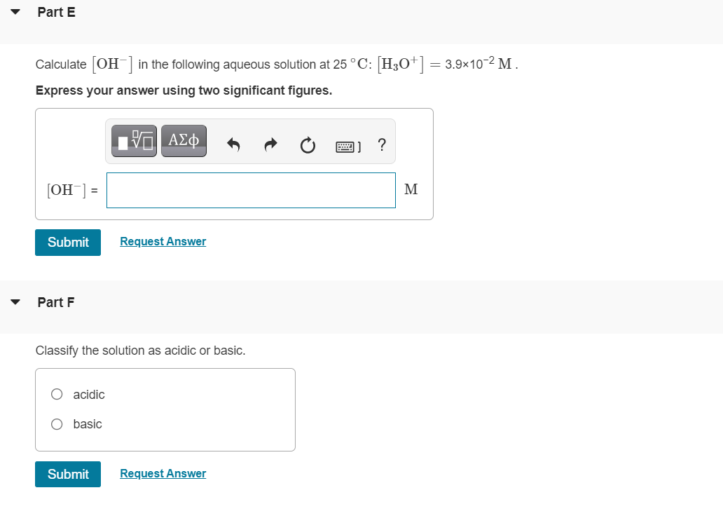 Solved Calculate [OH-] in the following aqueous solution at | Chegg.com