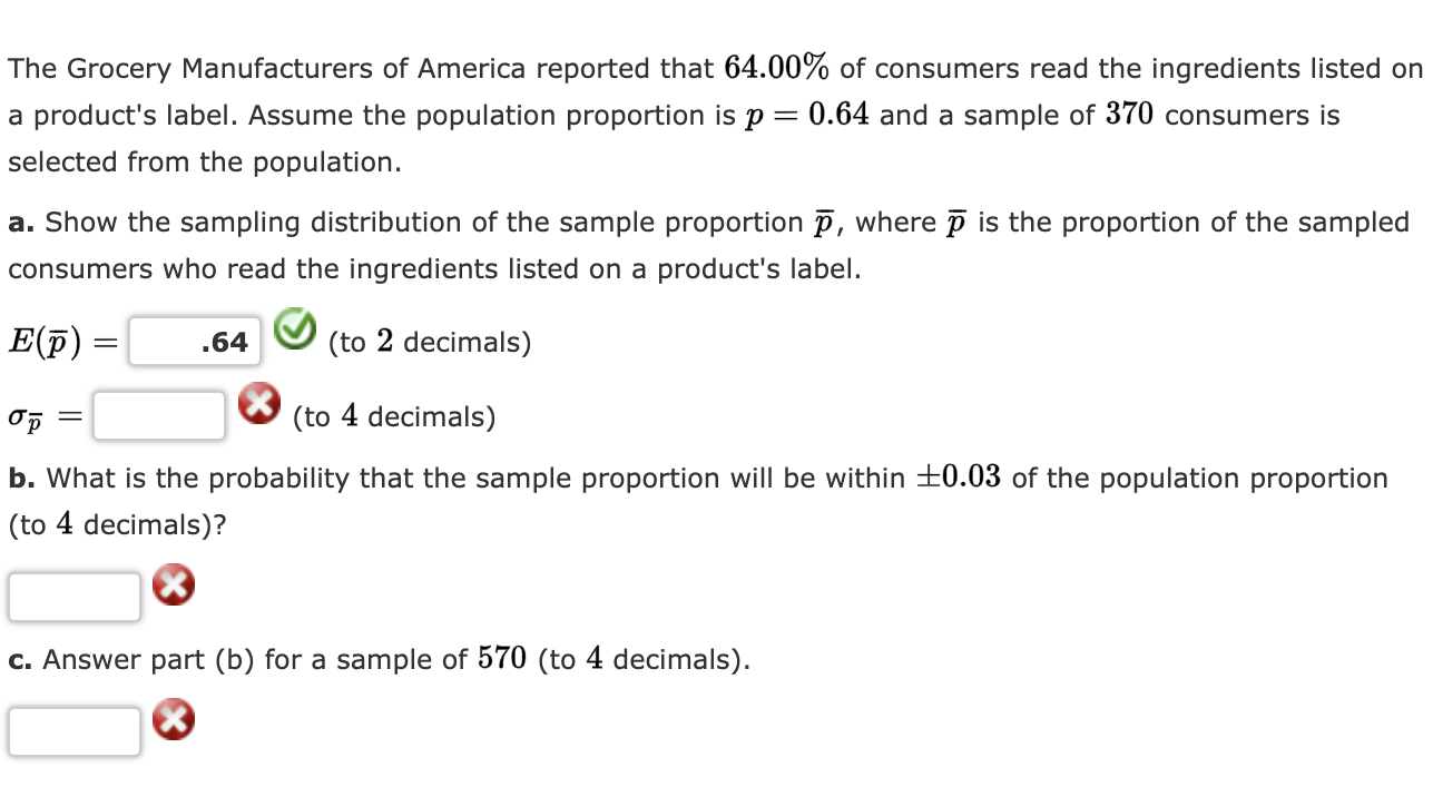 Solved The Grocery Manufacturers of America reported that | Chegg.com