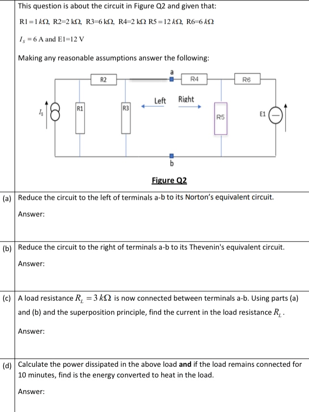 Solved This question is about the circuit in Figure Q2 and | Chegg.com