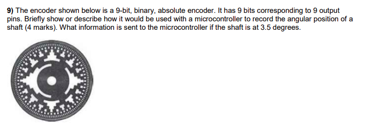 9) The encoder shown below is a 9-bit, binary, | Chegg.com