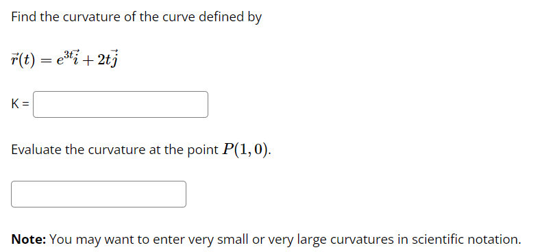 Solved Find the curvature of the curve defined by | Chegg.com