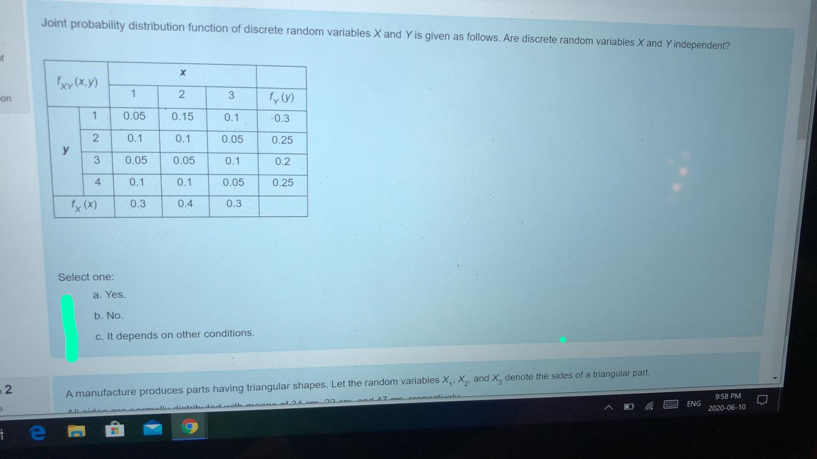 Solved Joint probability distribution function of discrete | Chegg.com