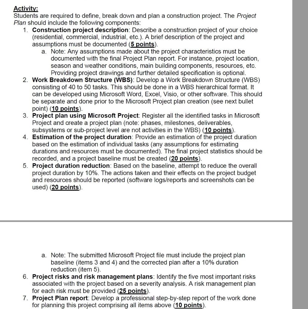 Solved Activity: Students are required to define, break down | Chegg.com