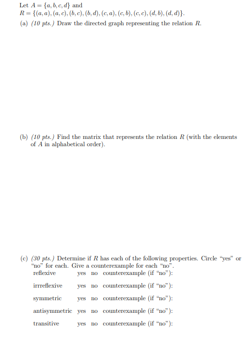 Solved Let A={a,b,c,d} and | Chegg.com