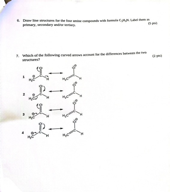 Solved 6. Draw line structures for the four amine compounds | Chegg.com