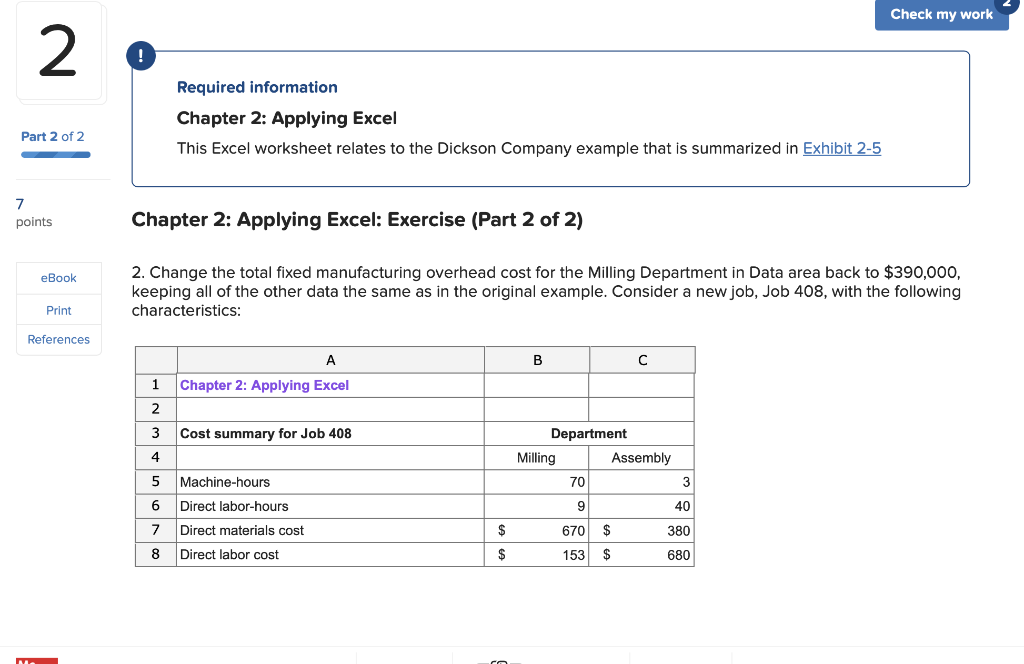 Check my work 2 Required information Chapter 2: | Chegg.com