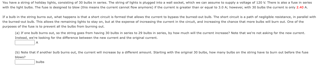 Solved You have a string of holiday lights, consisting of 30 | Chegg.com