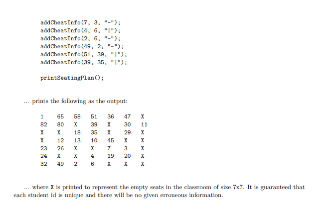 Solved 2.3.1 Seating Plan Extraction In case that a cheating | Chegg.com