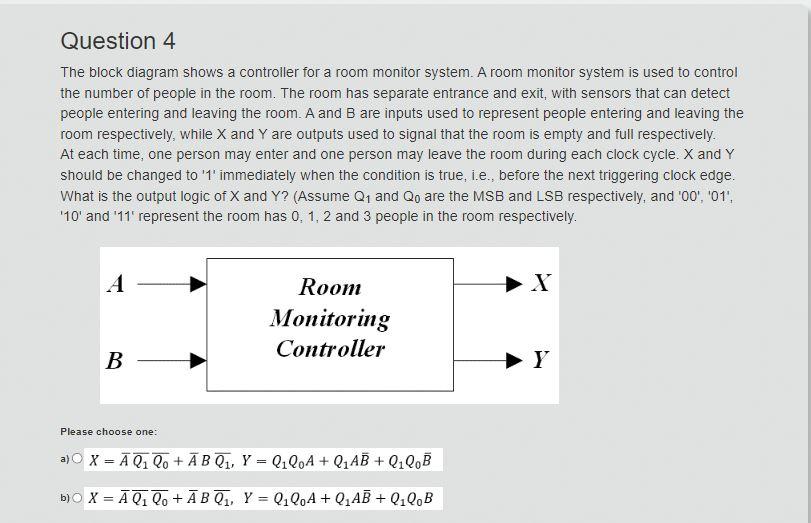 Solved The block diagram shows a controller for a room | Chegg.com