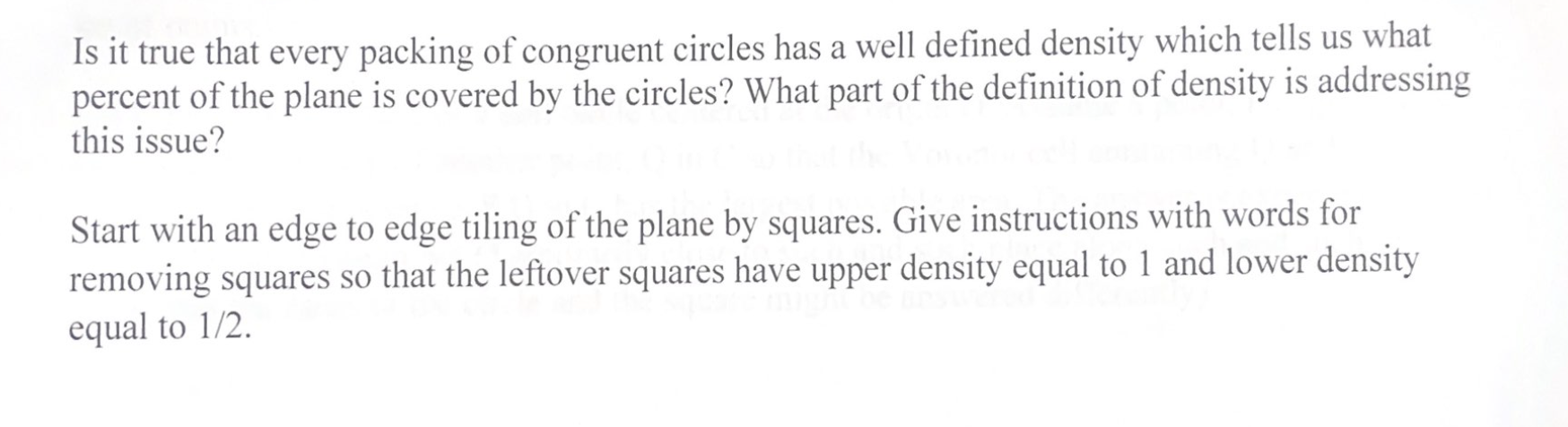 Solved Is it true that every packing of congruent circles | Chegg.com