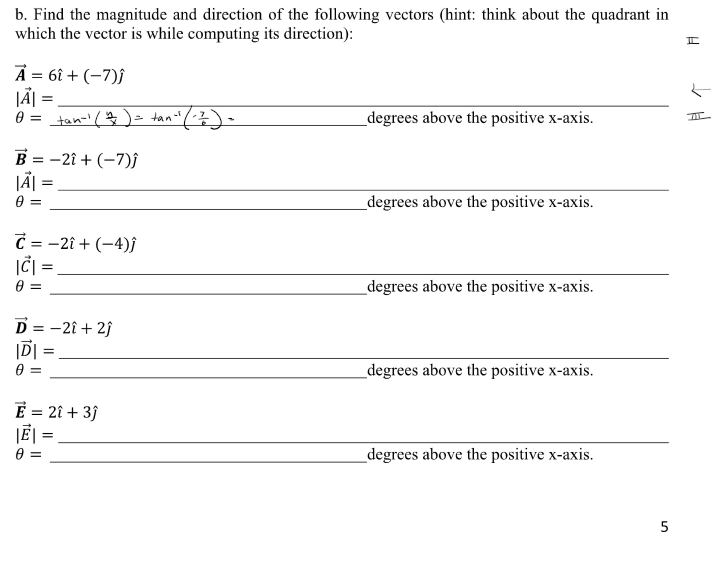 Solved b. Find the magnitude and direction of the following | Chegg.com