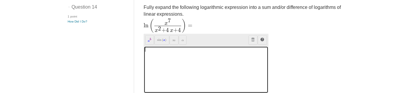 Solved Fully expand the following logarithmic expression | Chegg.com