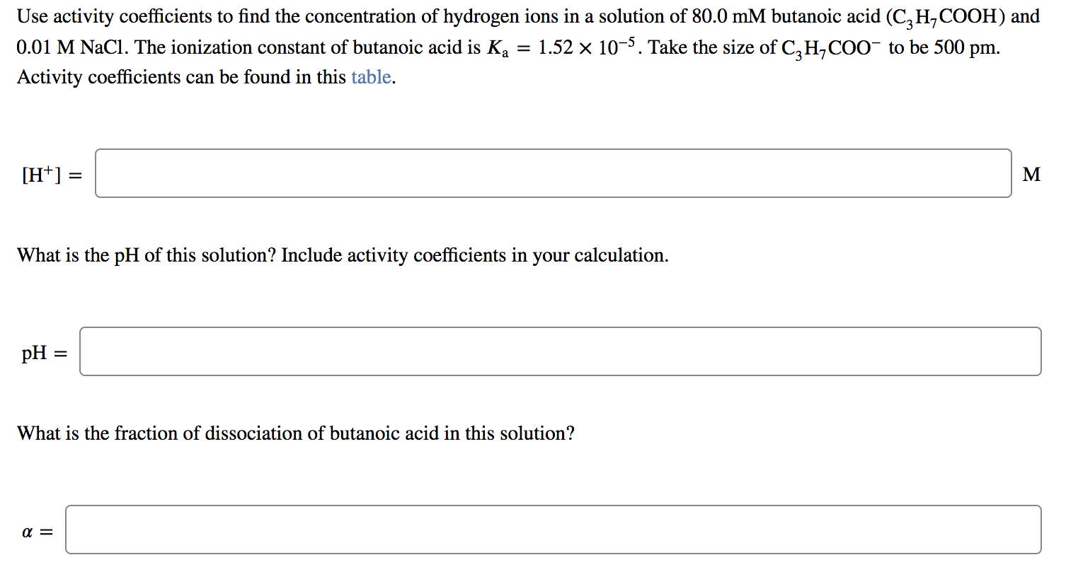 Solved Use activity coefficients to find the concentration | Chegg.com