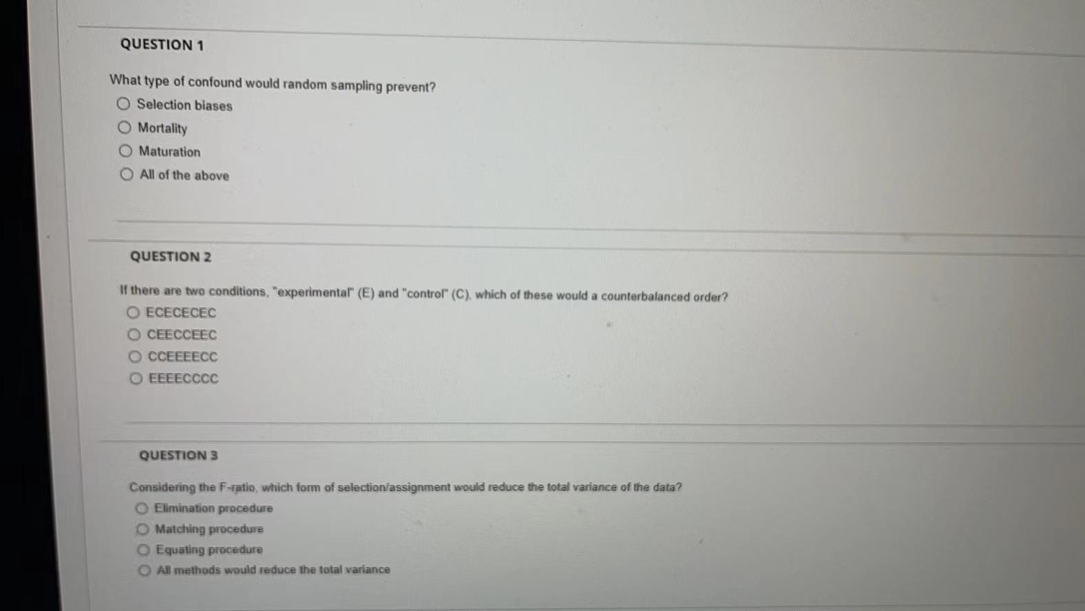 Solved QUESTION 1 What type of confound would random | Chegg.com