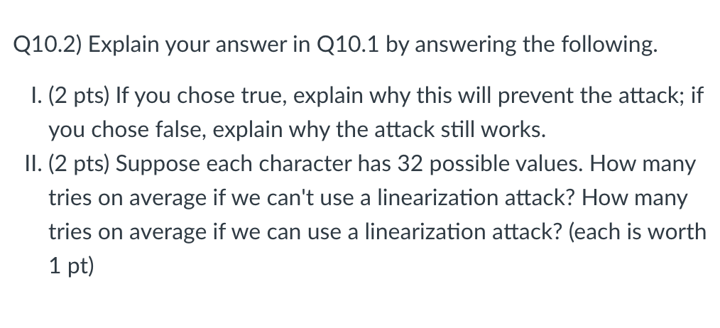 Solved Q10.1) The following code can prevent a linearization | Chegg.com