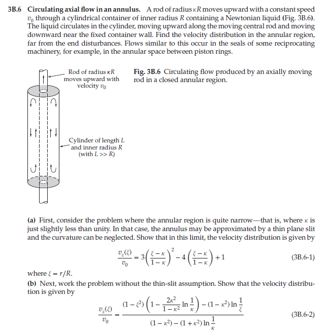 Solved B.6 Circulating axial flow in an annulus. A rod of | Chegg.com
