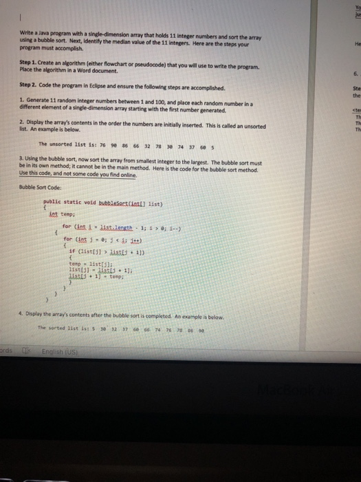 Solved Write a Java program with a single-dimension array | Chegg.com