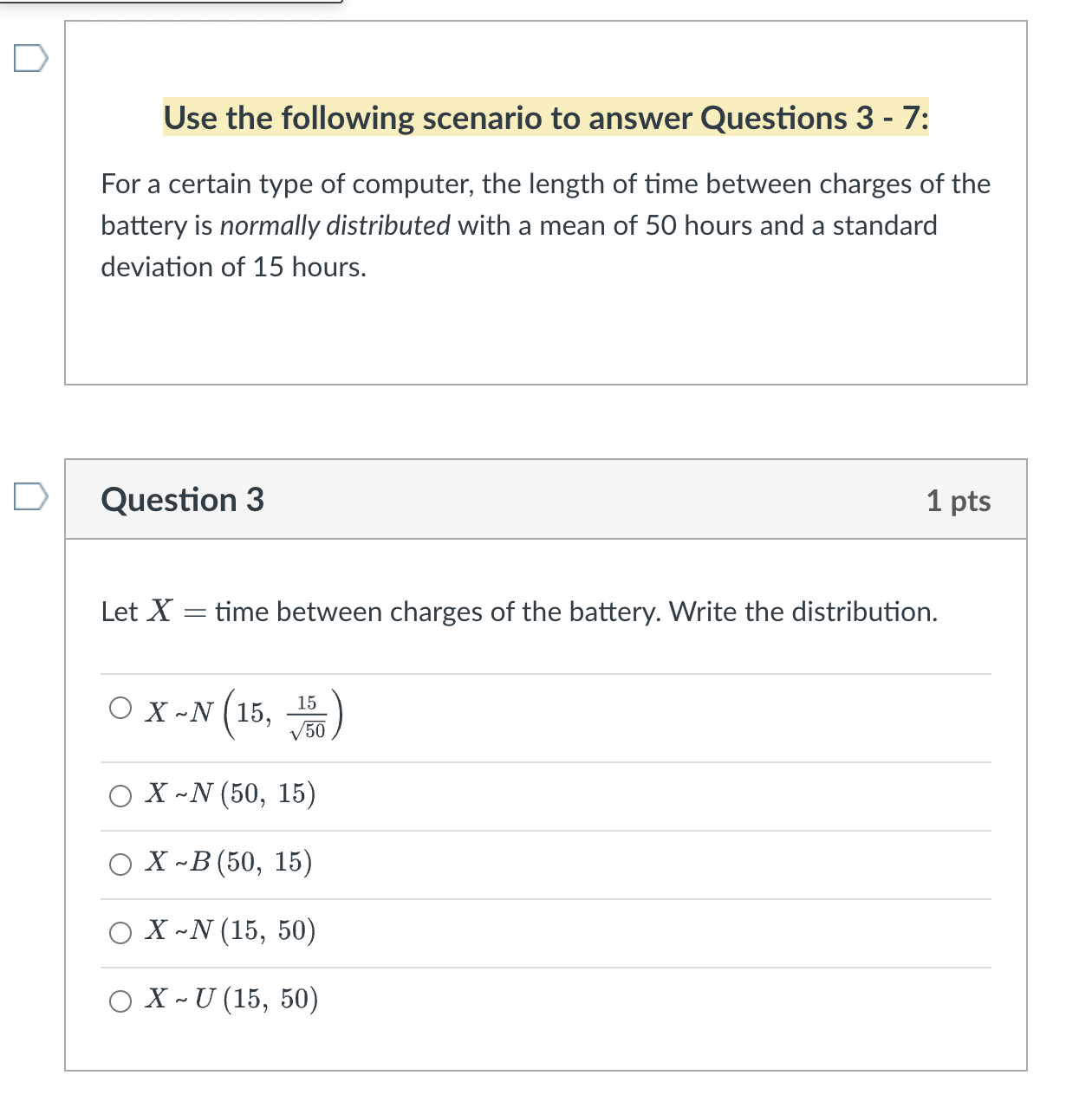 Solved Use the following scenario to answer Questions 3 - 7: | Chegg.com