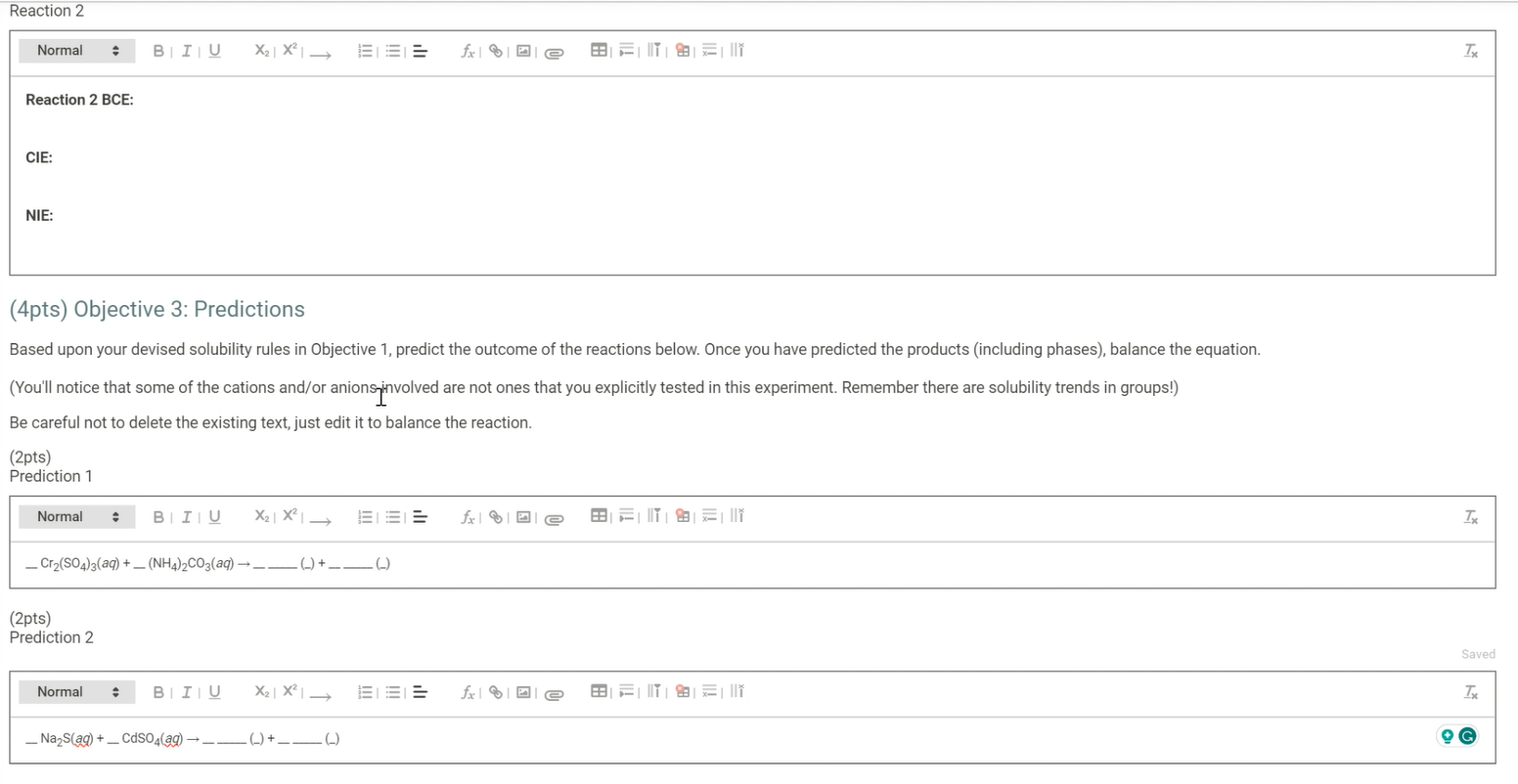 Solved Based upon your devised solubility rules in Objective | Chegg.com