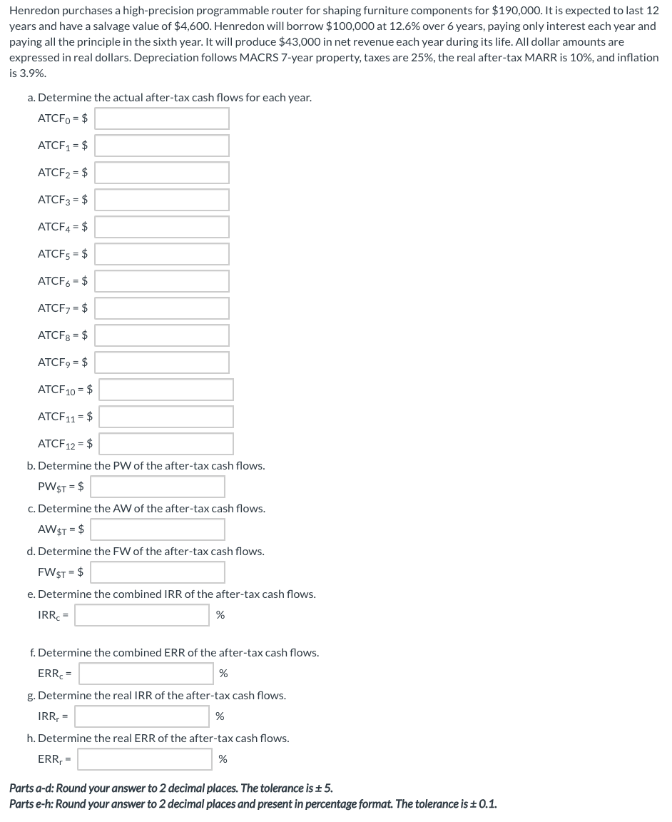 Henredon purchases a high-precision programmable | Chegg.com