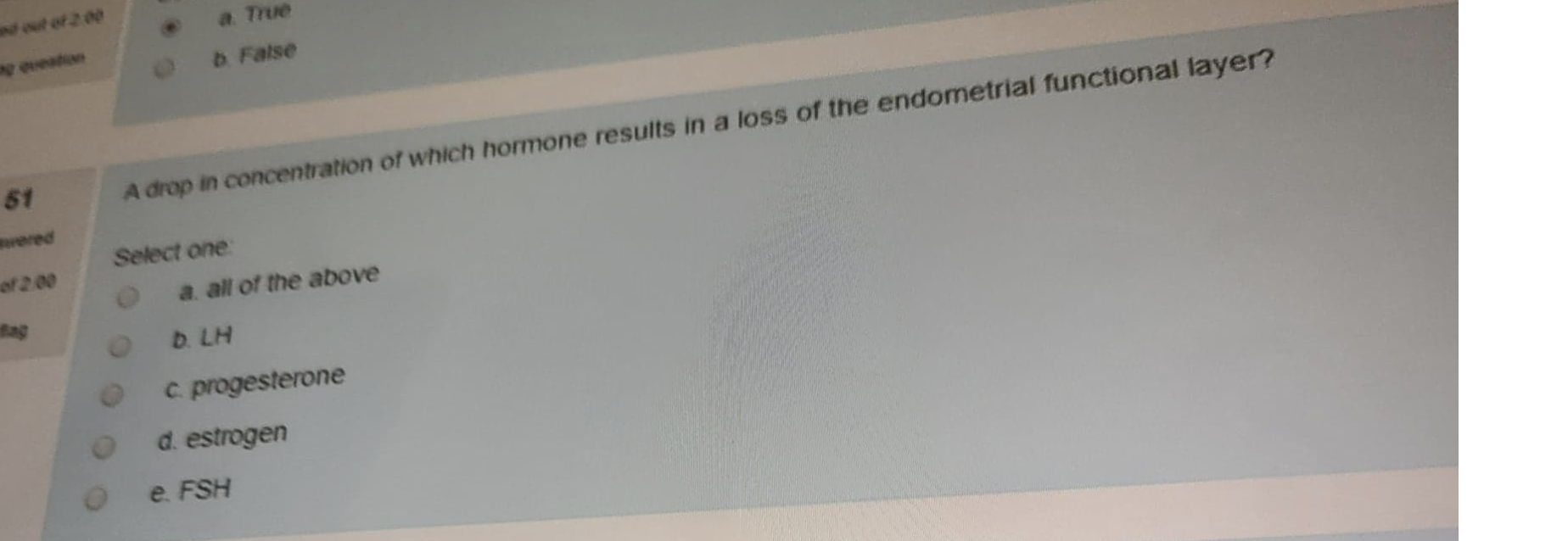 Solved a mue b False 87 A drop in concentration of which | Chegg.com