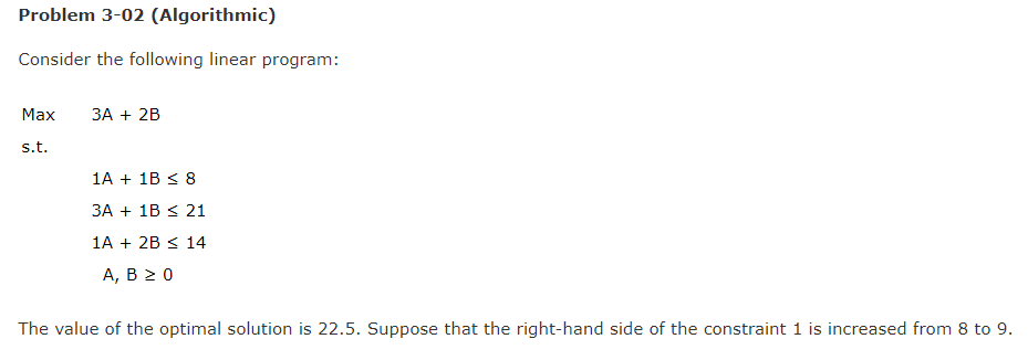 Solved Problem 3-02 (Algorithmic) Consider the following | Chegg.com