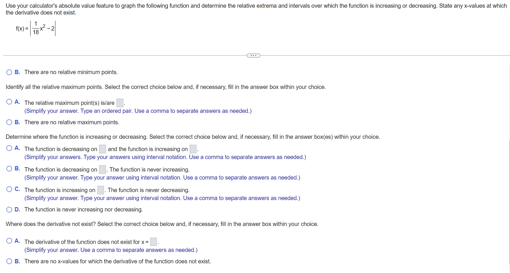 Solved Use your calculator's absolute value feature to graph | Chegg.com