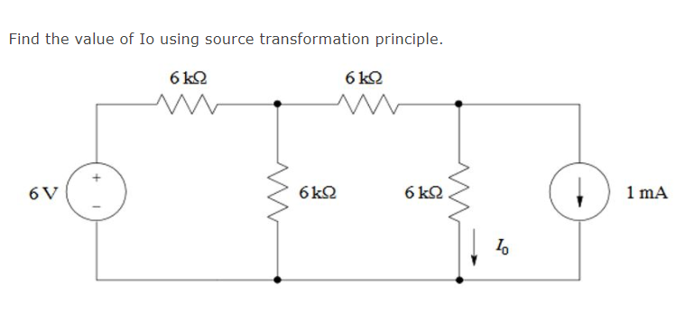 Solved Find the value of Io using source transformation | Chegg.com
