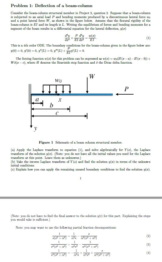 Solved Problem 1: Deflection of a beam-column Consider the | Chegg.com