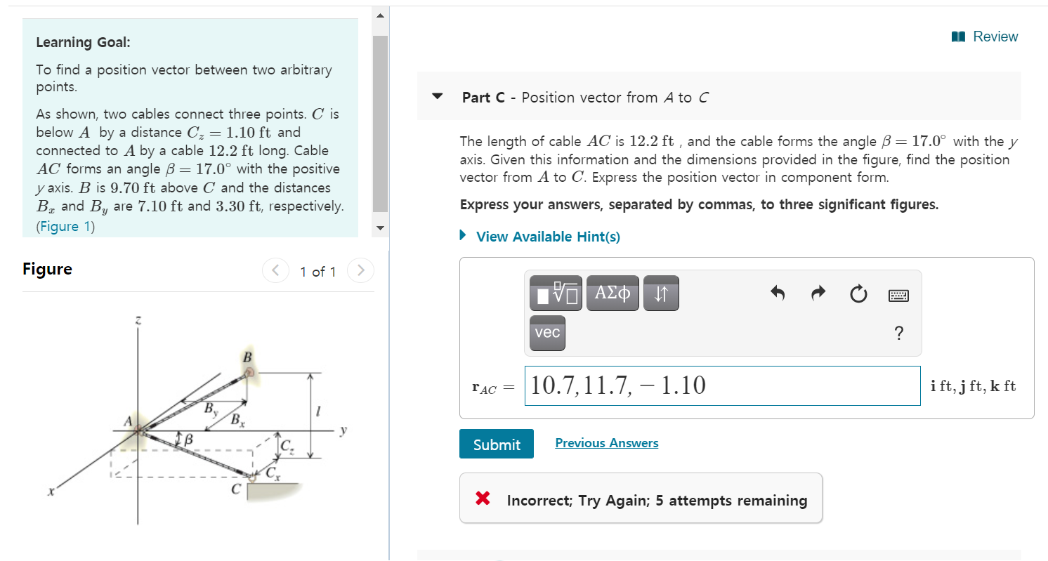 Solved Review Learning Goal: To find a position vector | Chegg.com