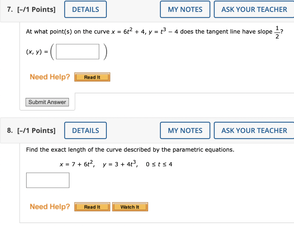 Solved At what point(s) on the curve x = 6t2 + 4, y = t3 − 4 | Chegg.com
