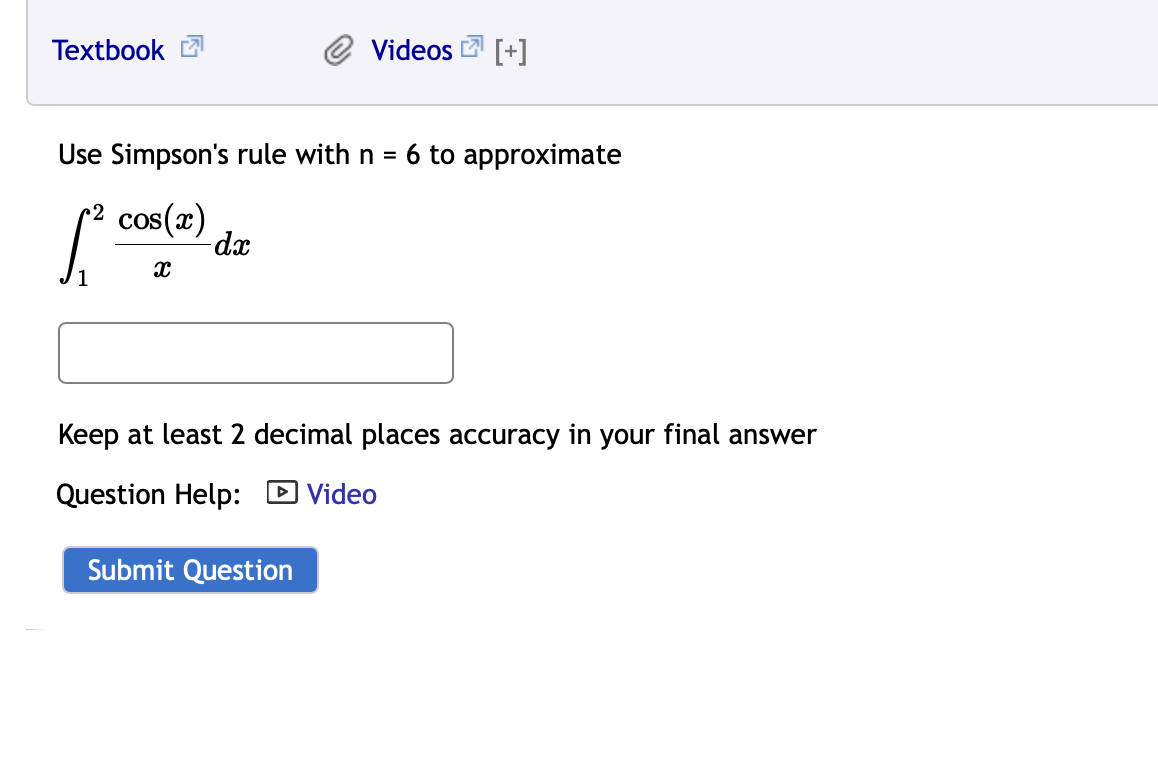 Solved Use Simpson's rule with n=6 to approximate | Chegg.com