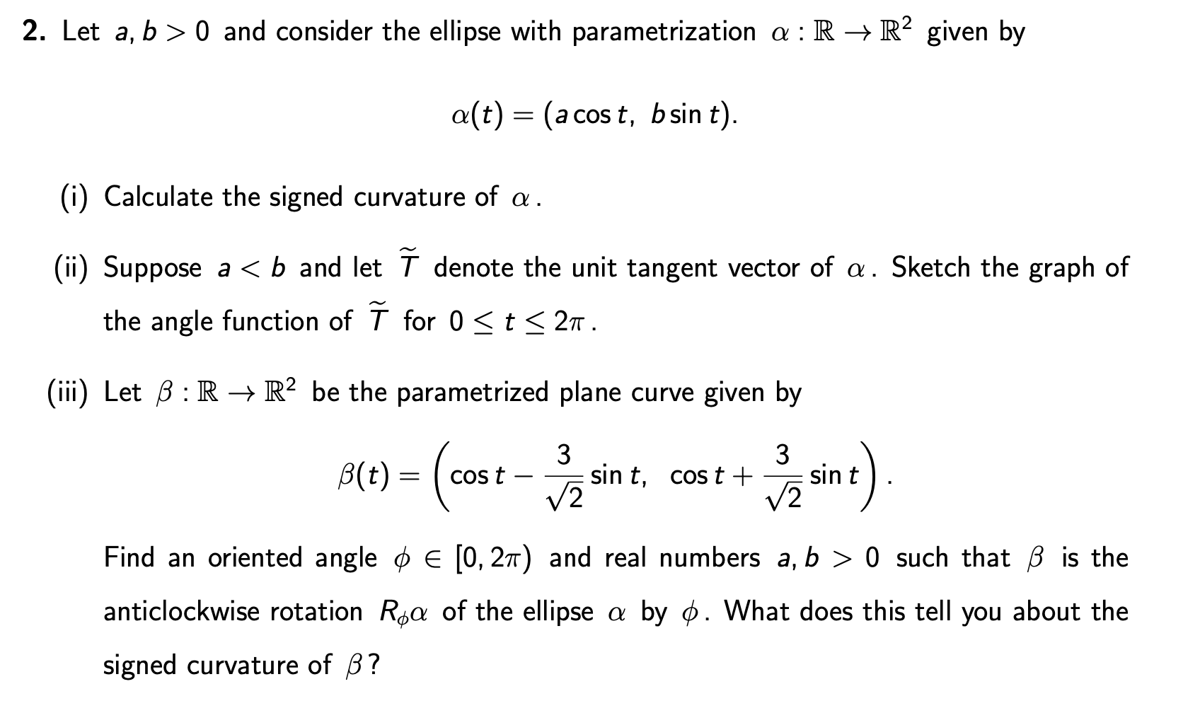 Solved 2. Let a,b>0 and consider the ellipse with | Chegg.com