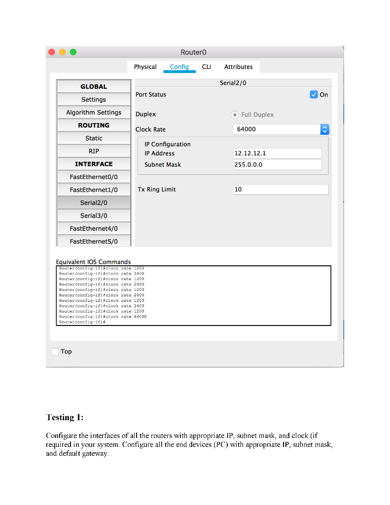 Lab 9: Network Design (This is an individual work) | Chegg.com