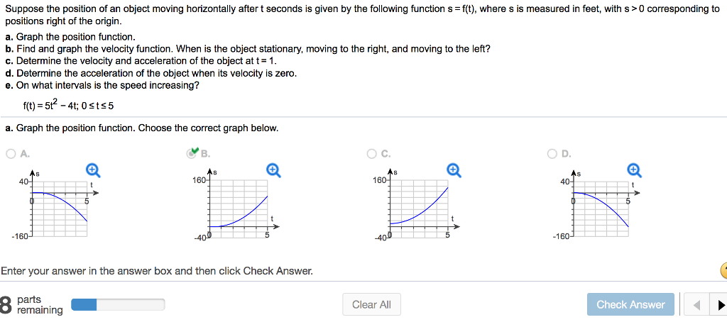 Solved Suppose the position of an object moving horizontally | Chegg.com