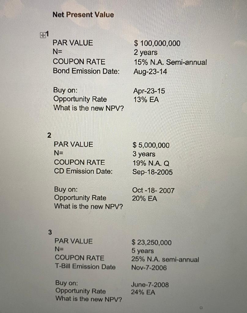 Solved Net Present Value | Chegg.com