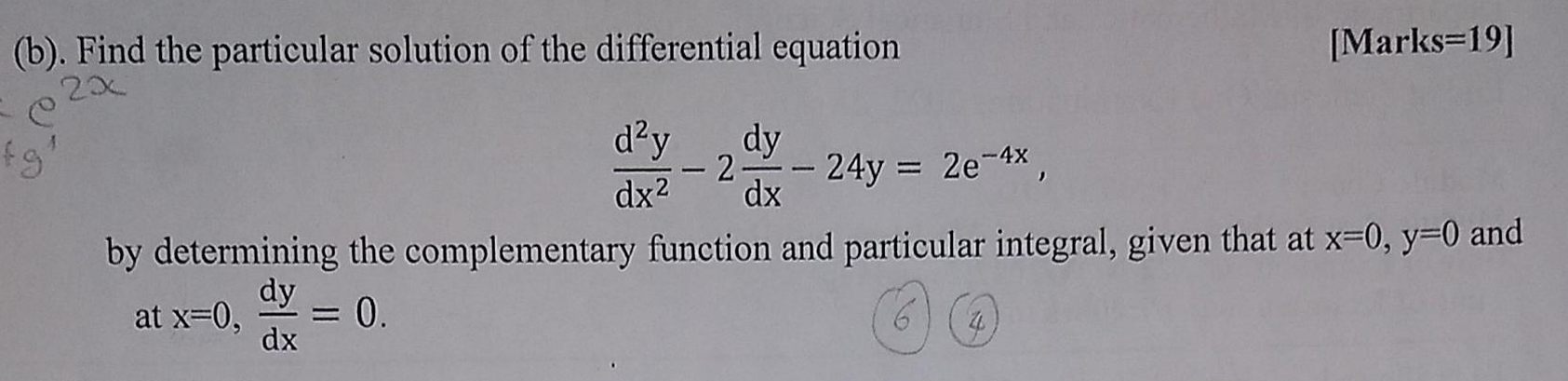 Solved (b). ﻿Find the particular solution of ﻿the | Chegg.com