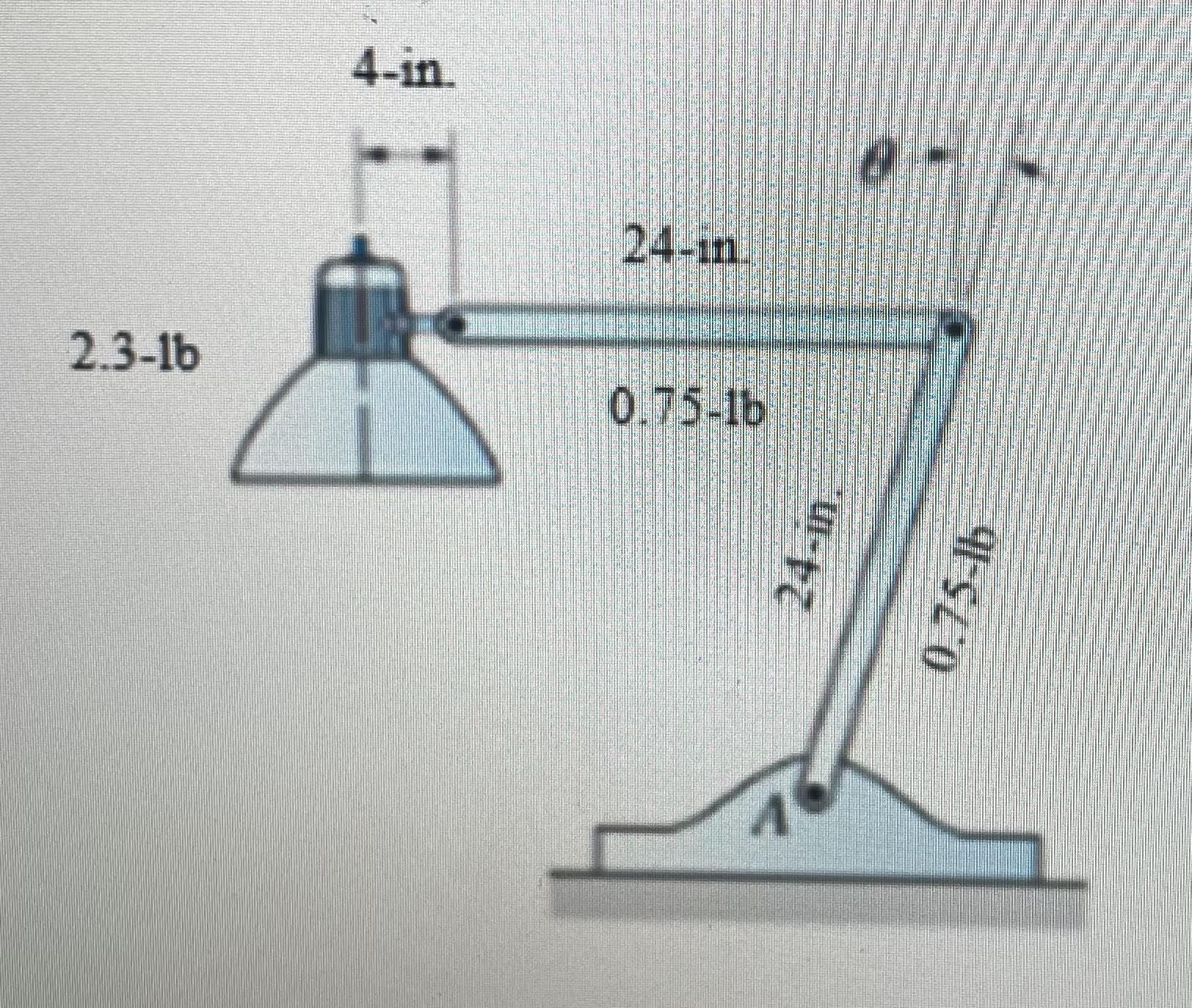 The table lamp consists of two 24-in. uniform arms, | Chegg.com