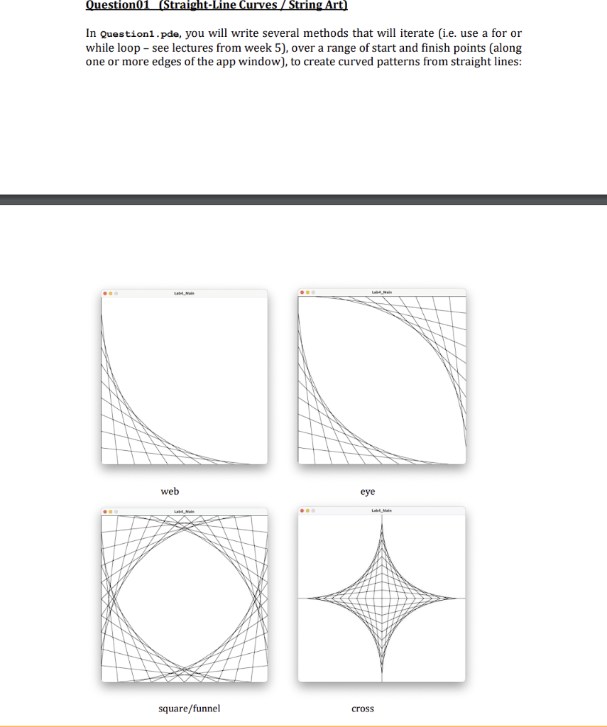 Question01 (Straight-Line Curves / String Art) In | Chegg.com
