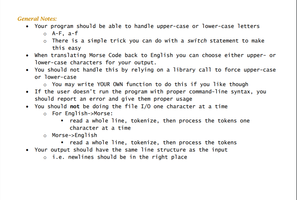 Solved Part A - Characters to Morse Code Format You are | Chegg.com