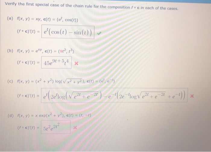Solved I verify the first special case of the chain rule for | Chegg.com